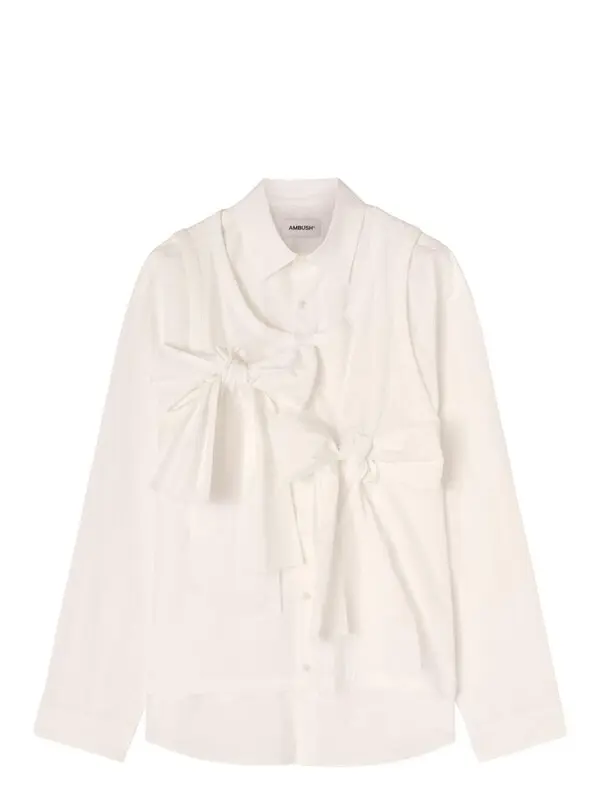 AMBUSH Bow-embellished Cotton Shirt - White