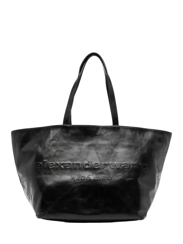 Alexander Wang Logo-embossed Leather Tote Bag - Black