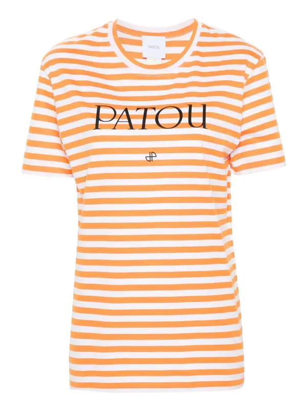 Patou Logo-print Striped T-shirt - Orange