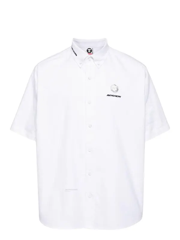 AAPE BY *A BATHING APE® Logo-appliqué Cotton Shirt - White