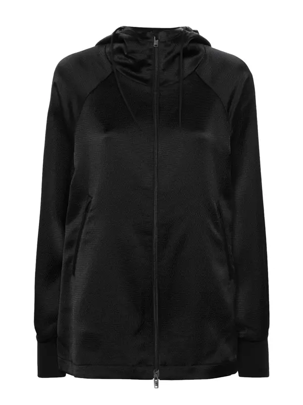 Y3 Textured Zipped Hoodie - Black