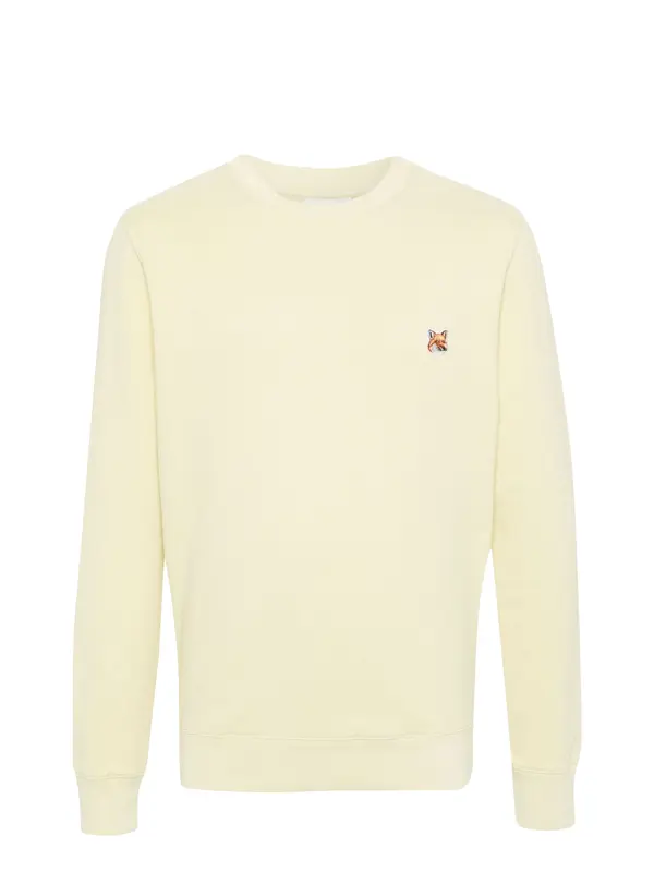 Maison Kitsuné Fox-patch Cotton Sweatshirt - Yellow