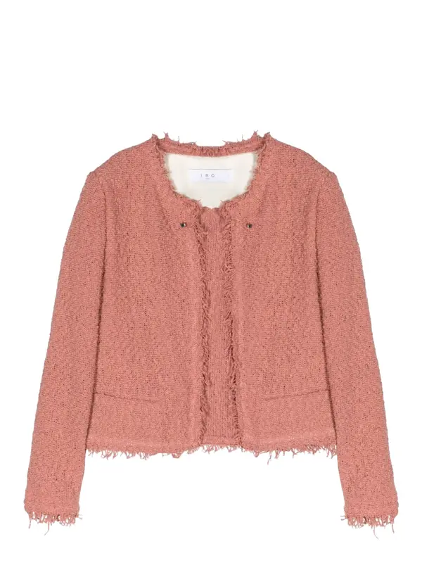 IRO PARIS Shavani Fringed-edge Knitted Jacket - Pink