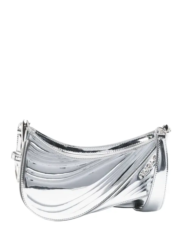 MUGLER Small Spiral Curve 01 Crossbody Bag - Silver
