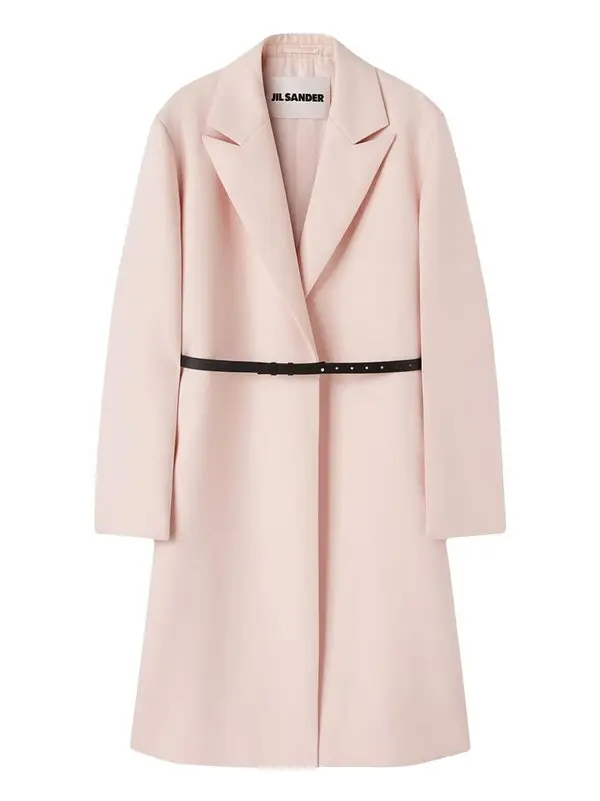 JIL SANDER Belted Peak-lapel Coat - White