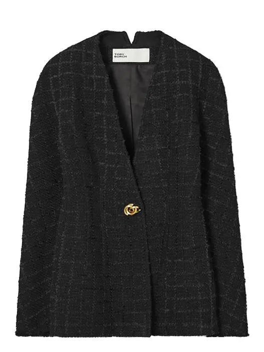 Tory Burch Slim Tweed Jacket - Black/black