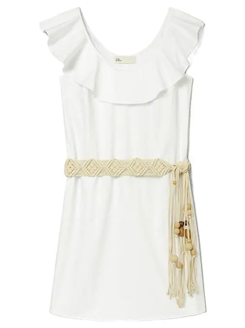 Tory Burch Cotton Flounce Dress - White