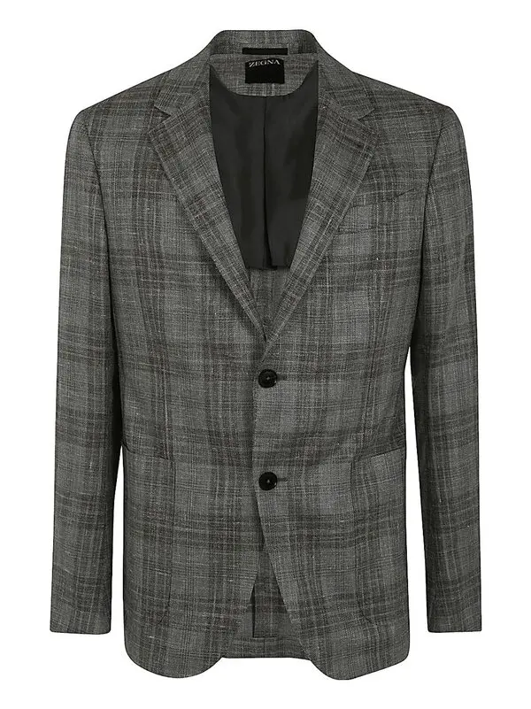 Zegna Wool And Silk Blend Jacket - Grey