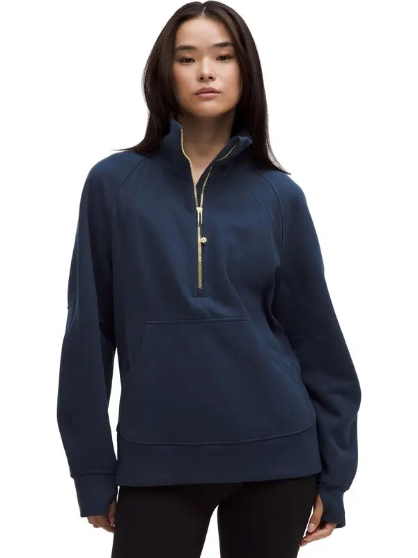 Lululemon Scuba Oversized Funnel-neck Half Zip - Club Blue/gold