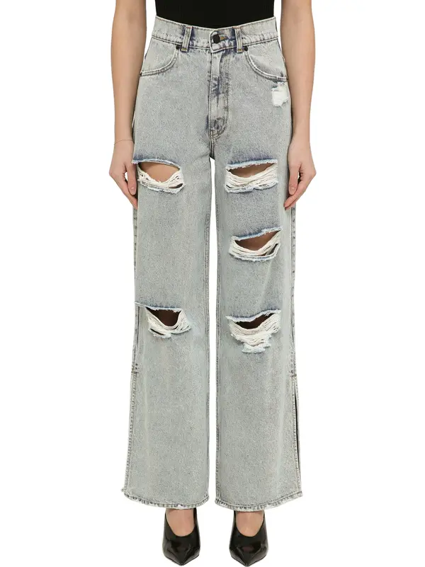 THE MANNEI Lathi Wide Leg Denim Jeans - Blue