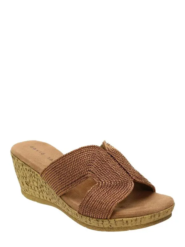 DAVID TATE Vibe Wedge Slide Sandal - Bronze