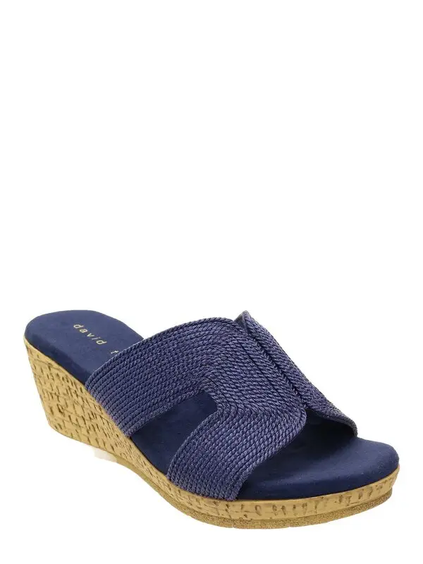 DAVID TATE Vibe Wedge Slide Sandal - Navy