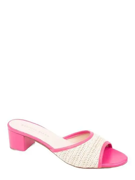 PATRICIA GREEN Sienna Raffia Slide Sandal - Hot Pink