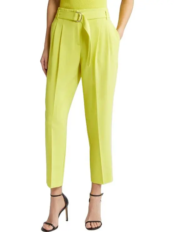 BOSS Tapiah Ankle Length Belted Trousers - Tennis Yellow