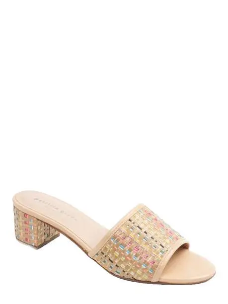 PATRICIA GREEN Harper Raffia Slide Sandal - Rainbow Raffia