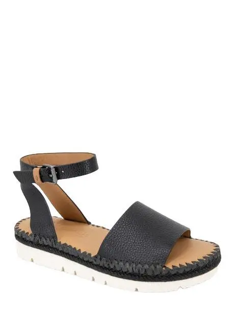Gentle Souls By Kenneth Cole Lucille Platform Sandals - Black Leather