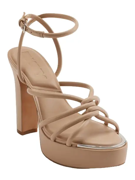 Dkny Ankle Strap Platform Sandal - Light Taupe