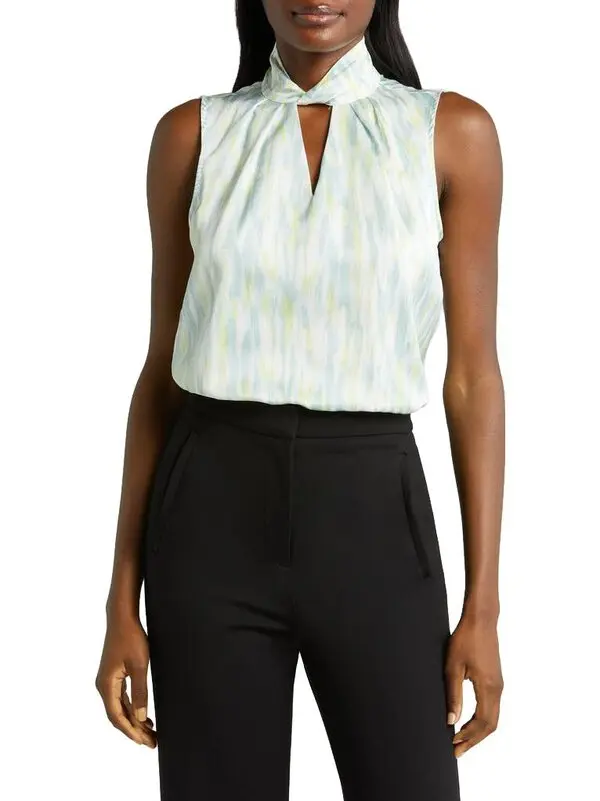 Halogen Twist Neck Sleeveless Top - Fresh Mint
