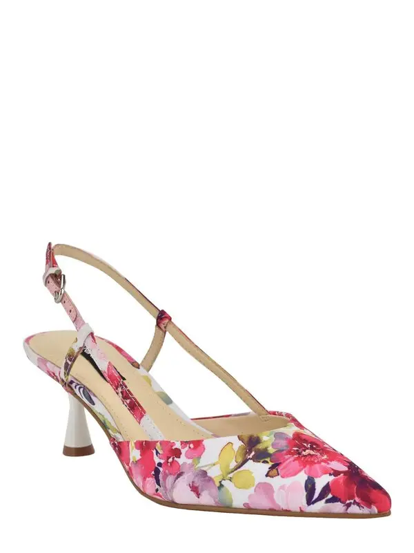 Nine West Rhonda Pointed Toe Pump - Medium Pink Floral