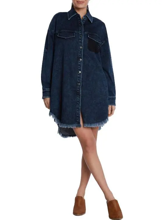WASH LAB DENIM Mini Shirtdress - Night Sky