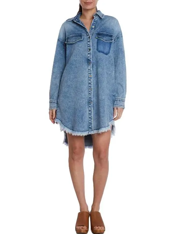 WASH LAB DENIM Mini Shirtdress - Night Sky
