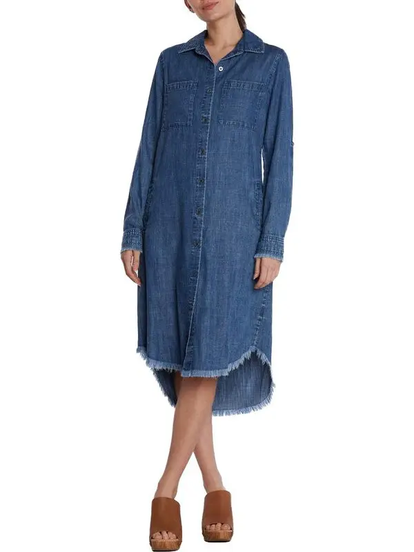 WASH LAB DENIM Midi Shirtdress - Anchorage Blue