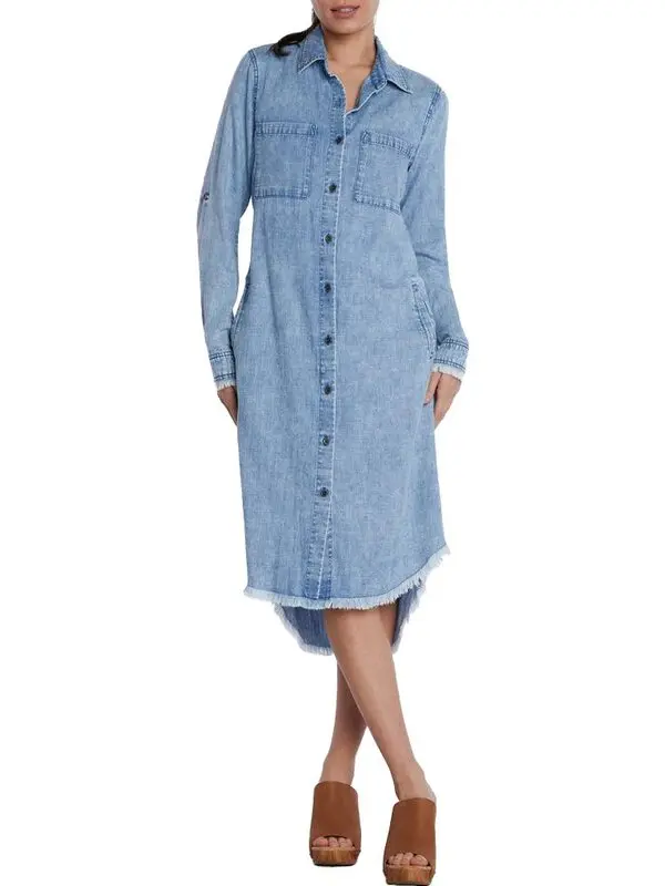 WASH LAB DENIM Midi Shirtdress - Juneau Blue