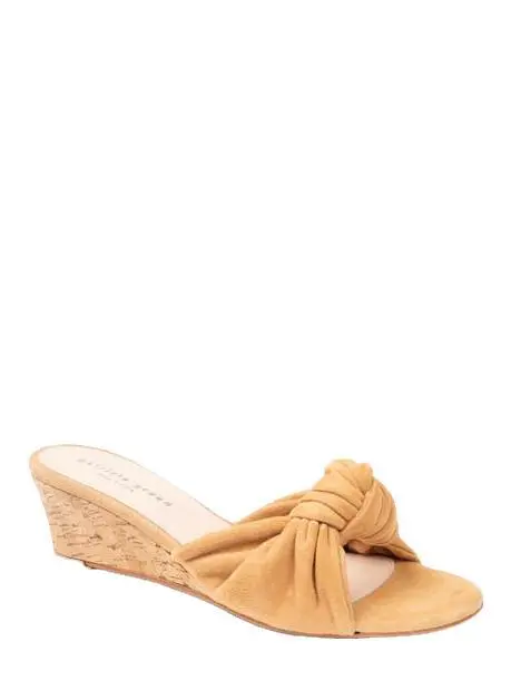 PATRICIA GREEN Savannah Wedge Slide Sandal - Tan Suede