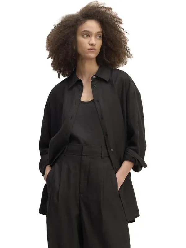Everlane Boyfriend Linen Shirt - Black