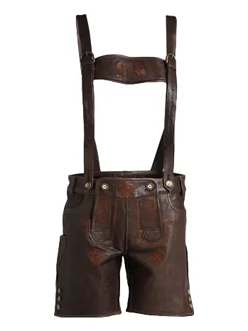 FRANZ KRALER Leather Shorts - Brown