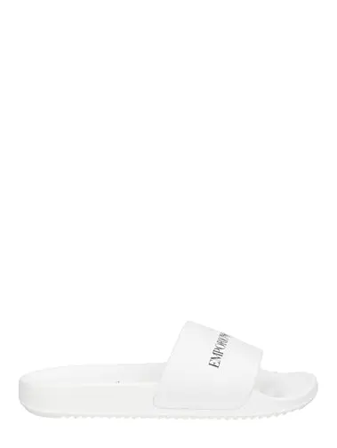 Emporio Armani Leather Slides - White