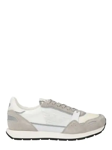 Emporio Armani Leather And Textile Sneakers - Grey