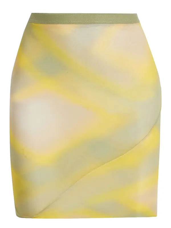 Rick Owens Printed Cupro Stretch-mesh Mini Skirt - Yellow