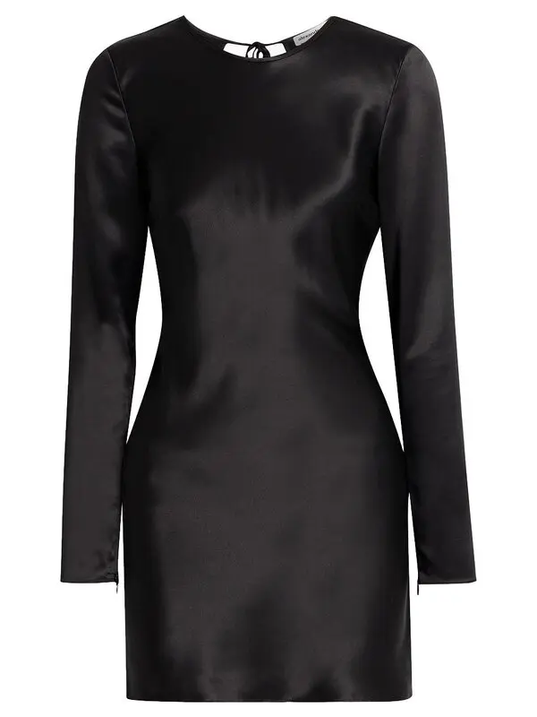 Alexander Wang Cutout Silksatin Mini Dress - Black