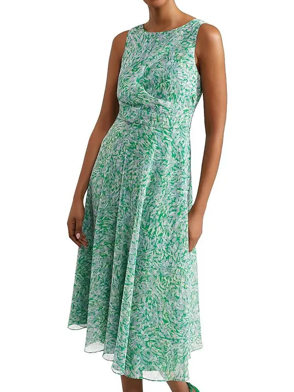 HOBBS LONDON Jess A-line Dress - Green Mult