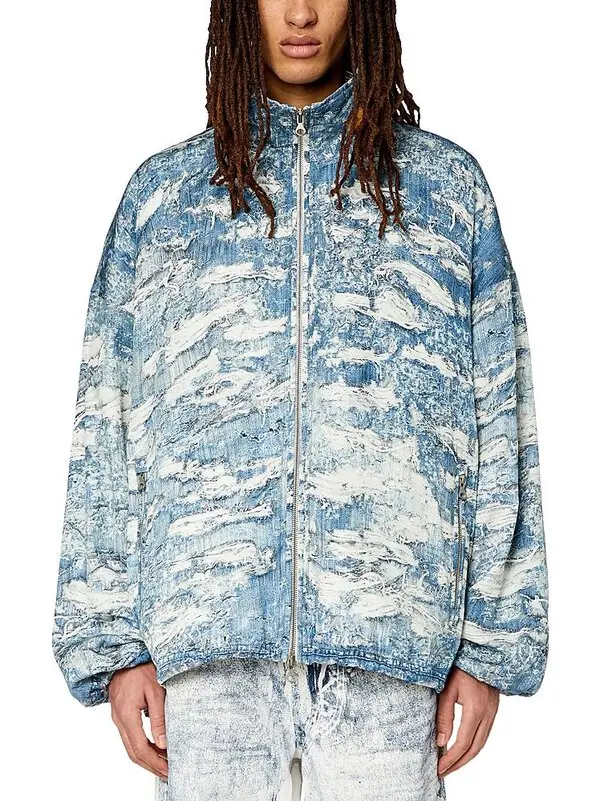 Diesel J-alston Printed Windbreaker Jacket - Denim