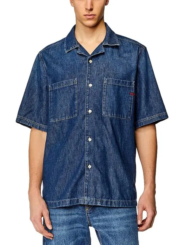 DIESEL D-paroshort Bowling Shirt - Denim
