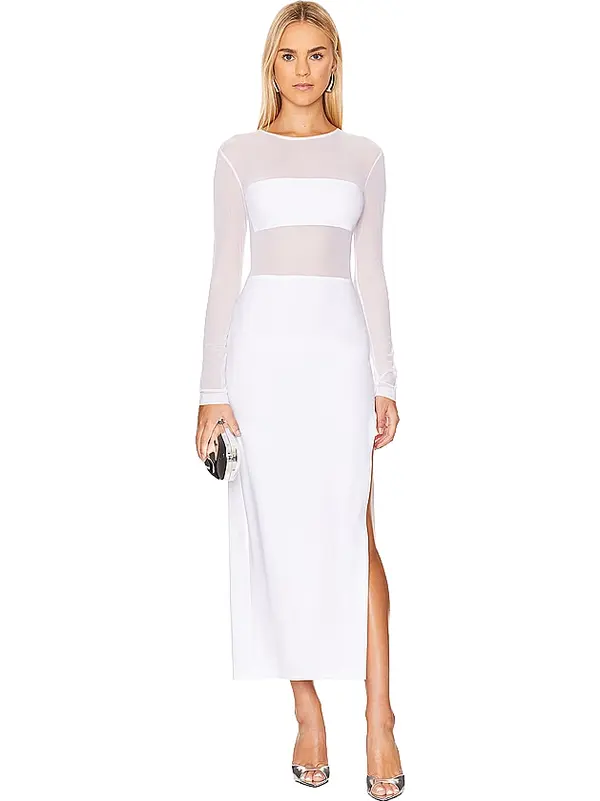 Norma Kamali Dash Dash Side Slit Gown - Snow White