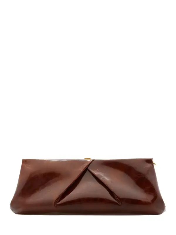 Dries Van Noten Leather Origami Clutch - Bronze