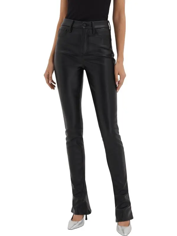 Good American Faux Leather Bootcut Trousers - Black