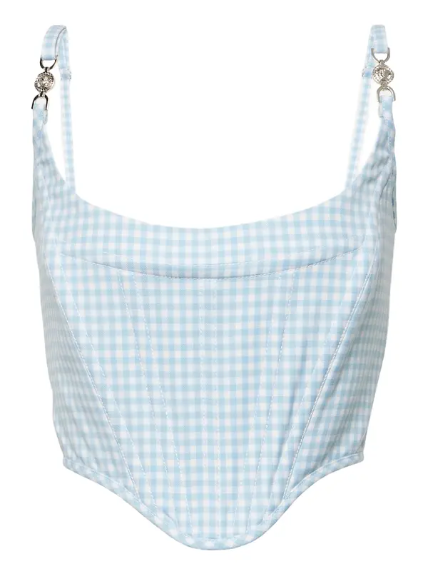 Versace Medusa '95 Gingham Bustier - Blue