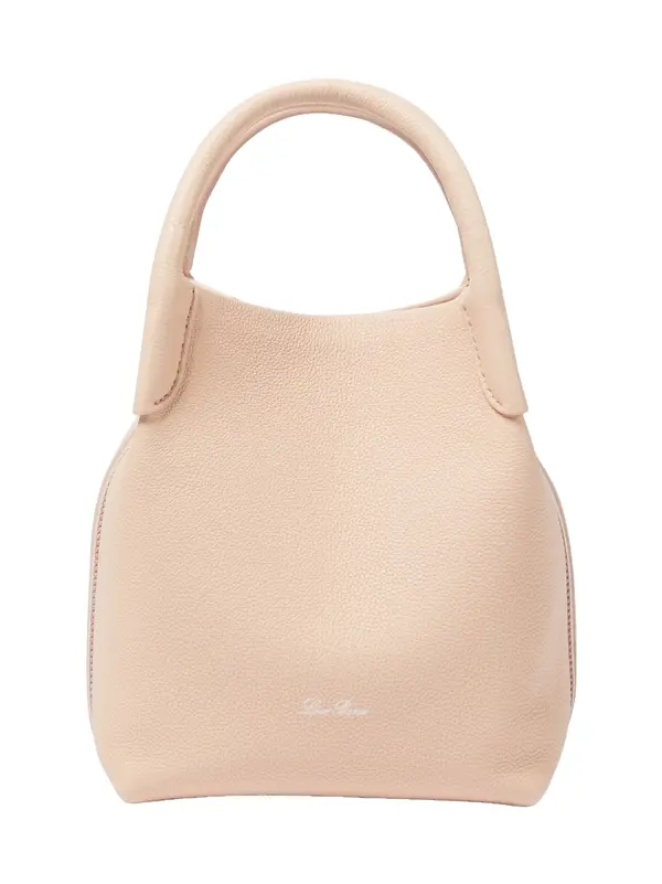 Loro Piana Bale Small Leather Tote Bag - Beige