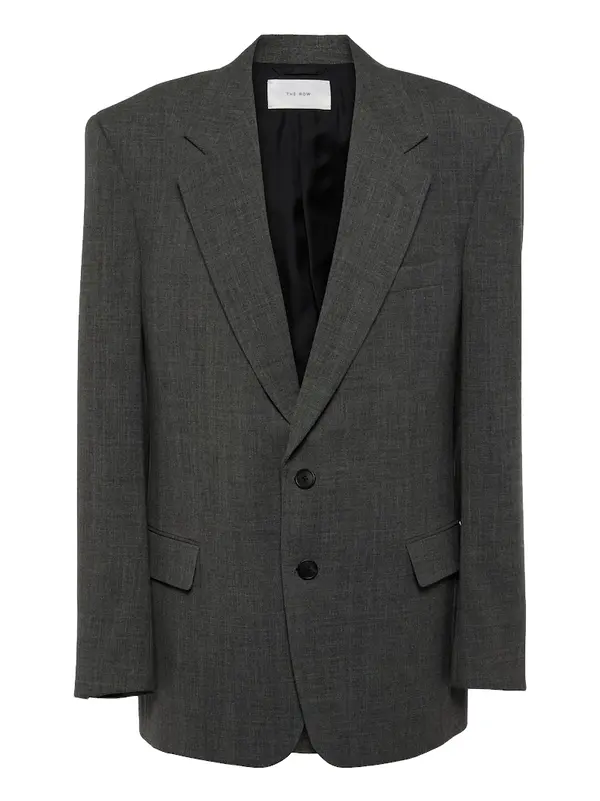 THE ROW Phil Oversized Virgin Wool Blazer - Grey