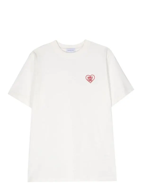 FAMILY FIRST Embroidered-logo Cotton T-shirt - White