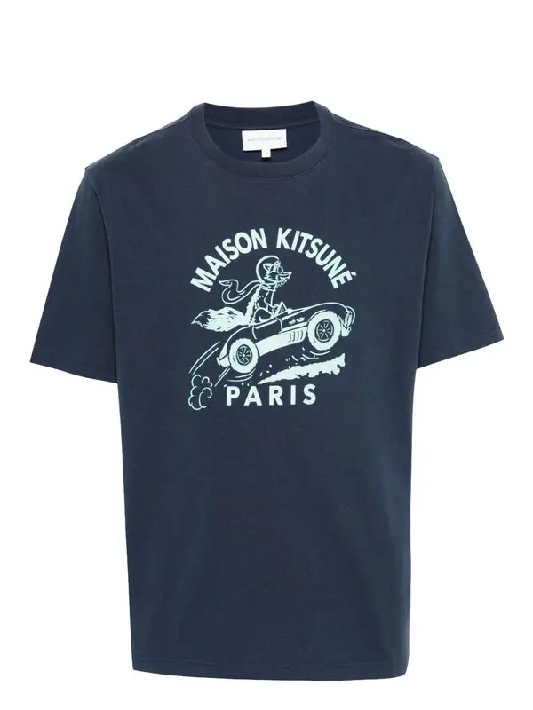 Maison Kitsuné Racing Fox Cotton T-shirt - Blue