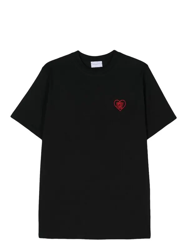 FAMILY FIRST Embroidered-logo Cotton T-shirt - Black