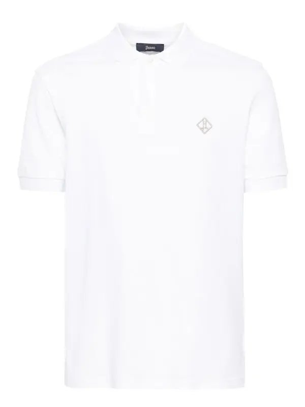 Herno Logo-embroidered Piqué Polo Shirt - White
