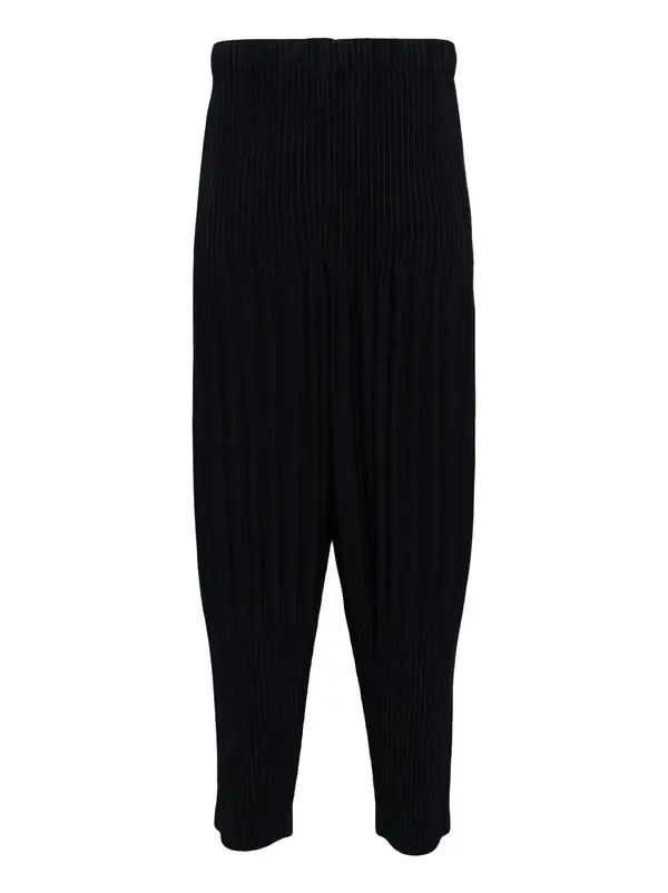 Issey Miyake Pleated Tapered Trousers - Blue