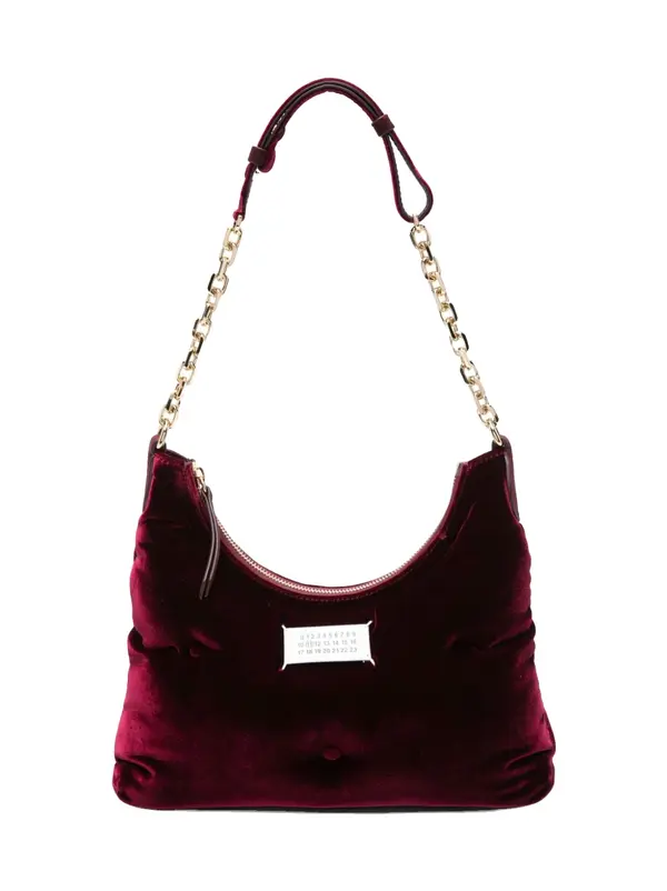 MAISON MARGIELA Small Glam Slam Velvet Shoulder Bag - Red