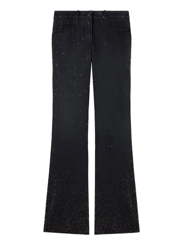 Off-White Embellished Slim-fit Flared Jeans - Black